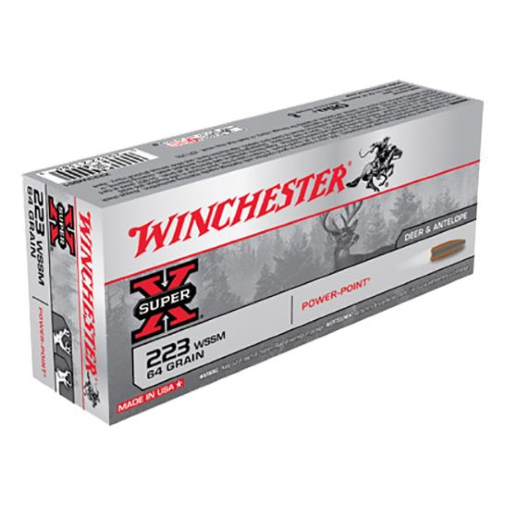 Winchester Ammunition Super-X 64 gr Power-Point .223 WSSM Ammo, 20/box ...